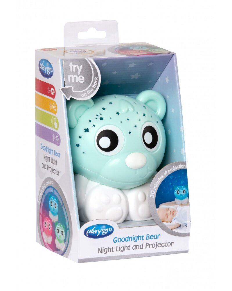 Playgro - Usínací lampička medvídek s projektorem - zeleno-bílý - Pompo ...