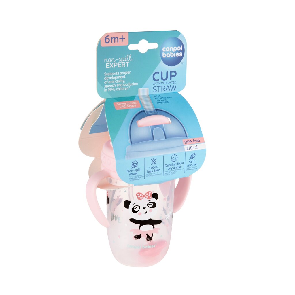 Canpol babies Nevylévací hrneček se slámkou a závažím EXOTIC ANIMALS 270ml růžový - Pompo.cz ...