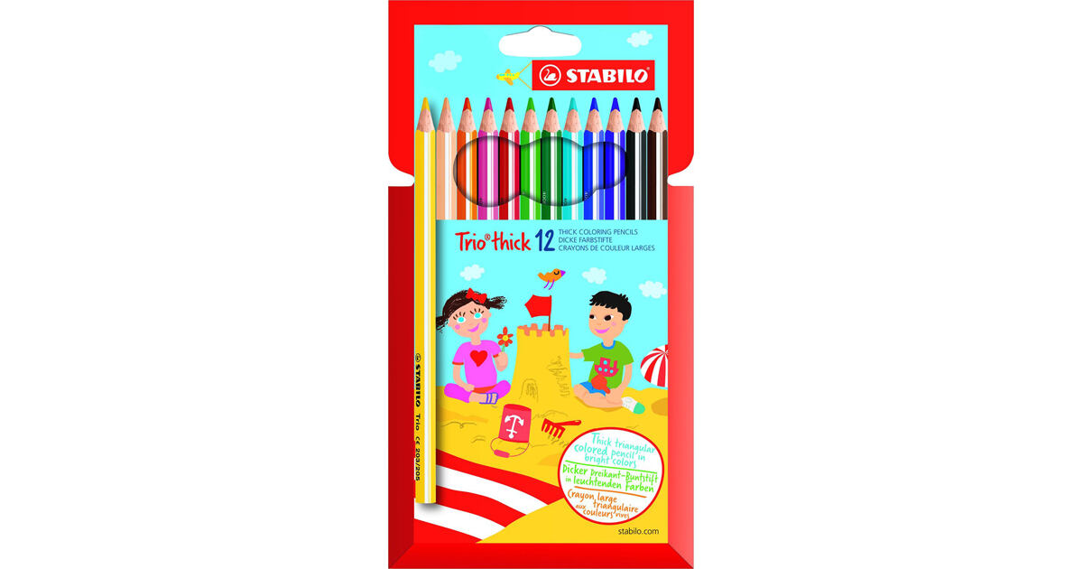 Stabilo Pastelky trojhranné silné 12 barev - Pompo.cz - Hračky online